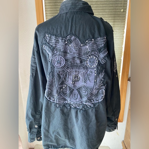 parish | Shirts | Distressed Grunge Parish Button Up Shirt Skulls Eagle ...